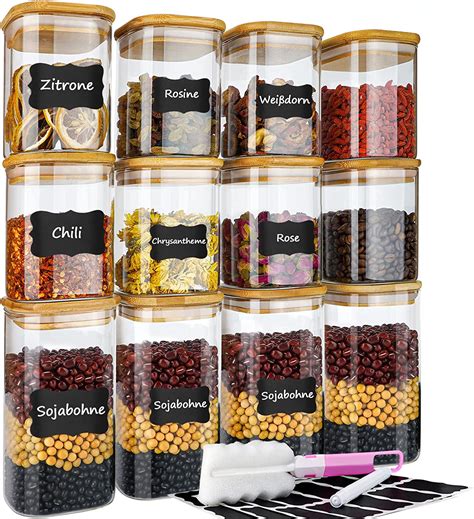 Bocaux En Verre Osord Pcs Bocaux Rangement Cuisine Pots Et Bocaux De