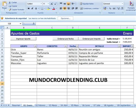 Hoja De Excel Para Control De Gastos Personales Federal Resume