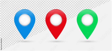 3D Location Pin Pointer Icon Isometric Red Map Pointers Icons Place
