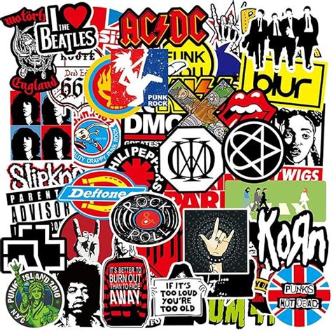 Aufkleber Sticker Set St Ck Rock Band Punk Aufkleber Heavy Metal