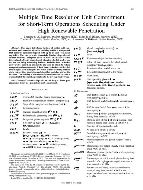 pdf multiple time resolution unit commitment for short term operations scheduling under high
