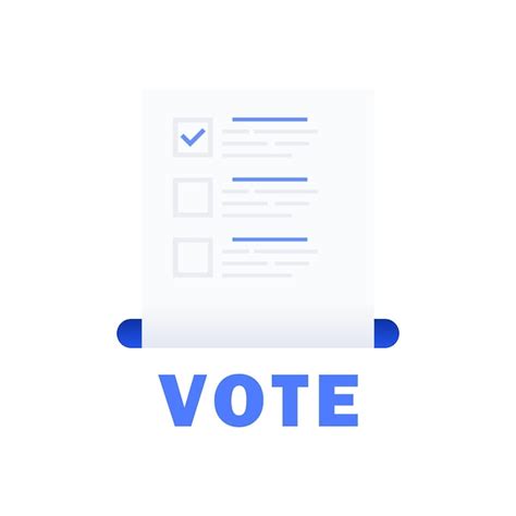Concepto de diseño de votación boleta de voto en una urna de votación