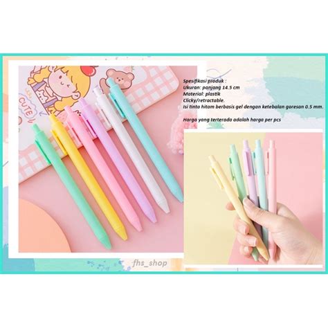Jual Pulpen Bulpen Pulpen Gel Tinta Hitam Warna Pastel Bulpen Gel Tinta