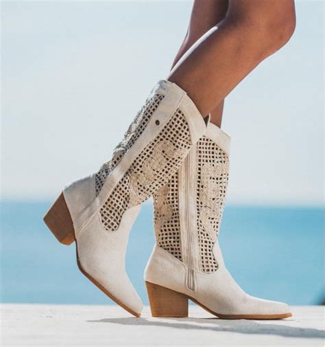 Botas Cowboy Beige De Verano Para Mujer Baratas 24 Hr SIROCO