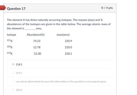 Solved Question The Element X Has Three Naturally Chegg