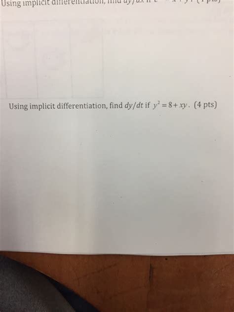 solved using implicit differentiation find dy dx if y 2