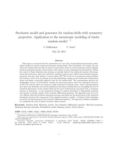 pdf stochastic model and generator for random fields with symmetry properties application to