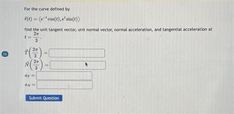 solved for the curve defined by r t e−tcos t etsin t