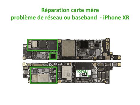 Réparation carte mère Apple iPhone XR problème de réseau ou baseband