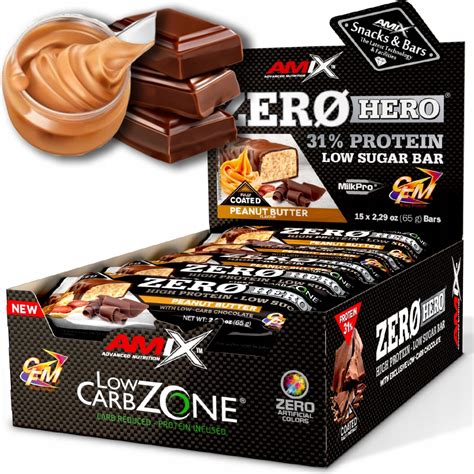 BATON BEZ WĘGLOWODANÓW KETOZA AMIX ZERO HERO Masło orzechowe Peanut