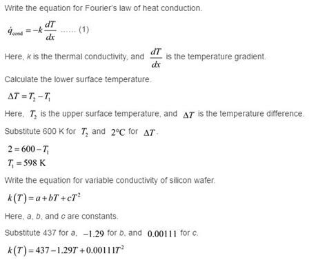 Solved A Silicon Wafer With Thickness Of Mm Is Being Heated