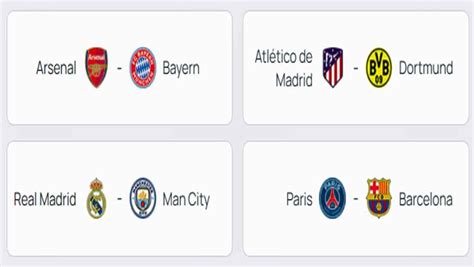 Psg Bar A Et Real Madrid Man City Les Chocs Des Quarts De Finale