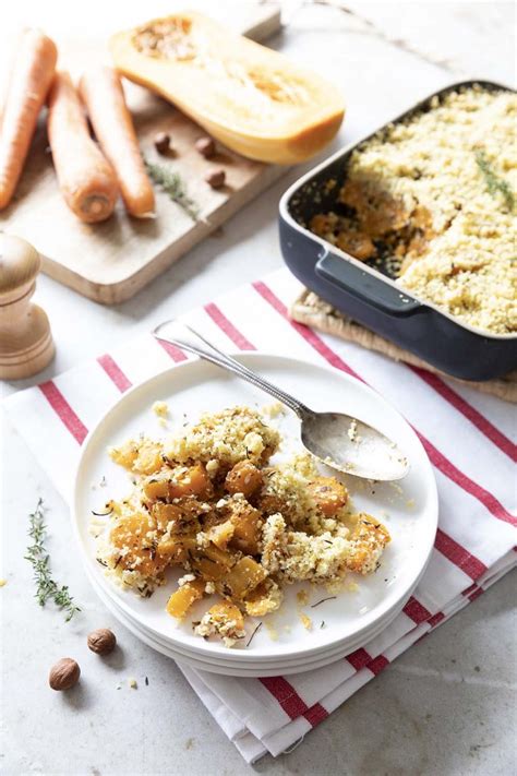 Crumble de butternut et carottes au thym Recettes de cuisine Ôdélices