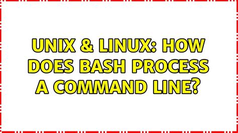 unix and linux how does bash process a command line youtube