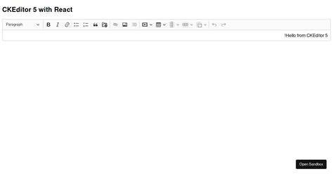 CKEditor 5 React Forked Codesandbox