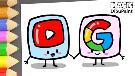 Cómo Dibujar Logo de Youtube y Google paso a paso YouTube