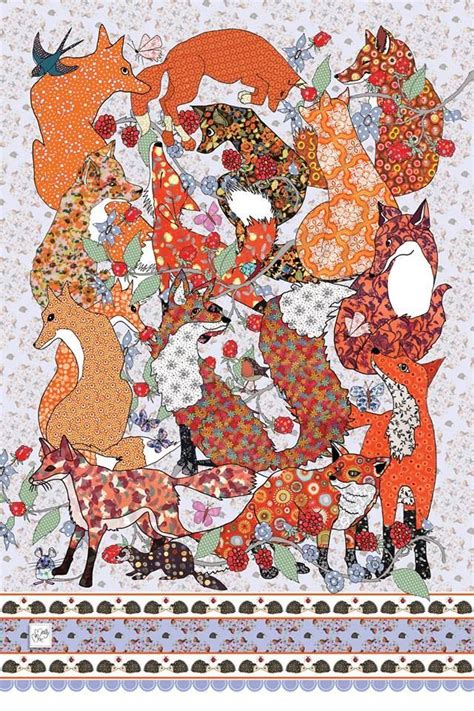 Tea Towel Foxes Foxtrot MollyMacLiving Cotton Tea Towels Tea