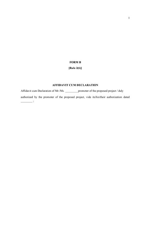 Legal Documents For MAHARERA Registration FORM B Rule 3 6