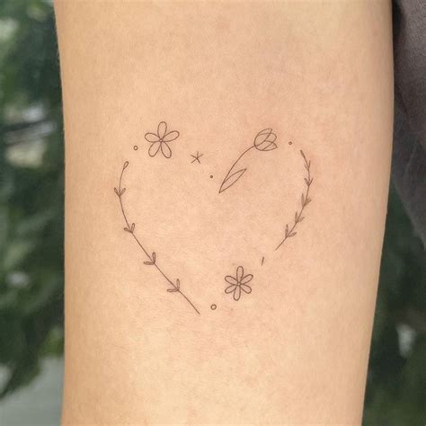 Heart Flower Tattoo