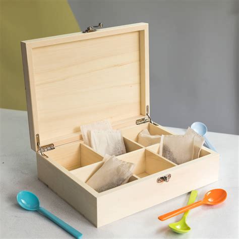 Personalised Tea Box With Six Compartments By Mirrorin