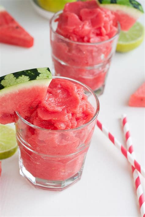 3 Zutaten Wassermelonen Erdbeer Slush Mit Limette