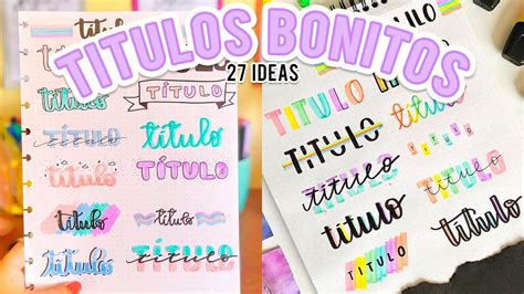 27 TITULOS BONITOS Y FACILES PARA TUS APUNTES SIN LETTERING