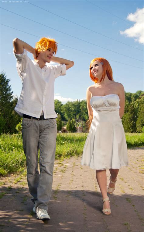 Inoue Orihime With Ichigo By Loki Hirako Ichigo Orihime Fan Art
