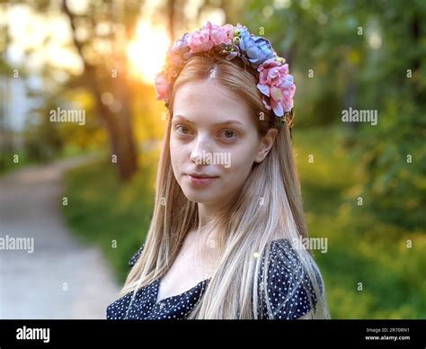 Portrait Of A Cute Pretty Woman Stock Photo Alamy