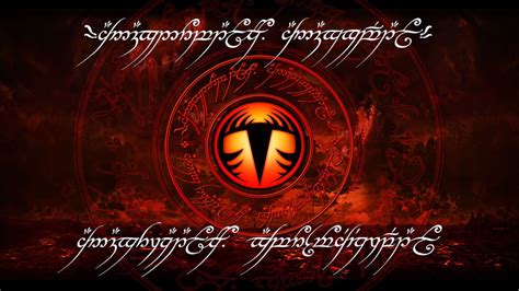 The One Ring Inscription One Ring To Rule Them All Tengwar Black