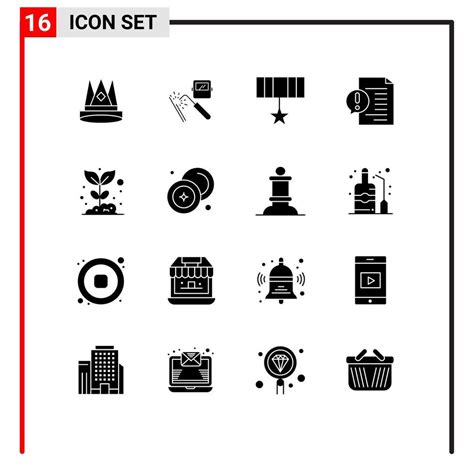 Set Of 16 Modern UI Icons Symbols Signs For Document Communication Mask