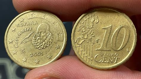 2001 Spain 10 Euro Cent Coin Values Information Mintage History