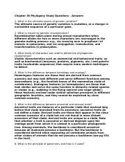 Ans Ch 26 Study Q Chapter 26 Phylogeny Study Questions Answers 1