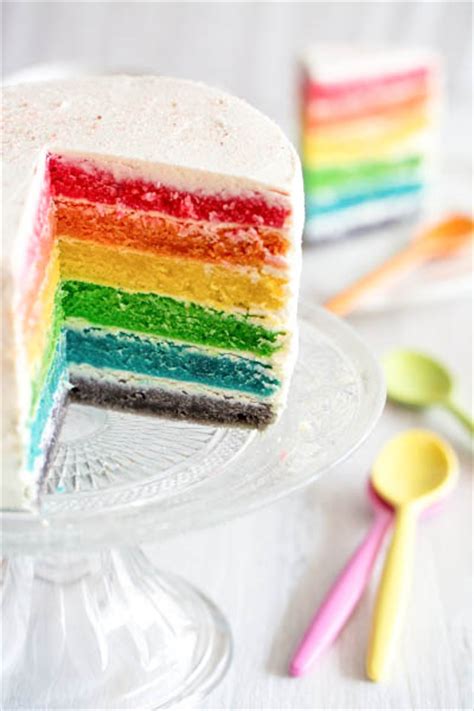 Recette de rainbow cake ou gâteau arc en ciel sans oeufs Jujube en