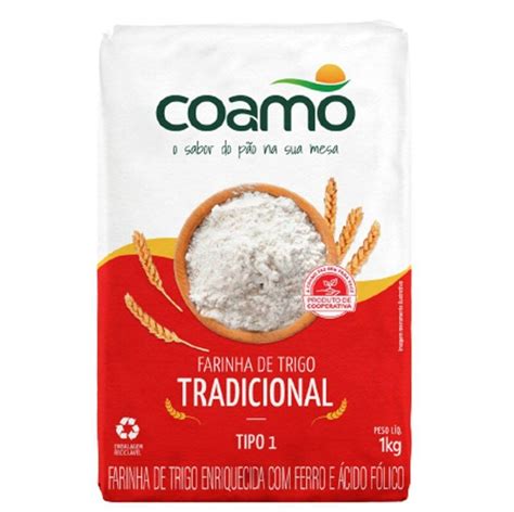 Farinha De Trigo Tradicional Coamo Pct 1kg Fd 10kg