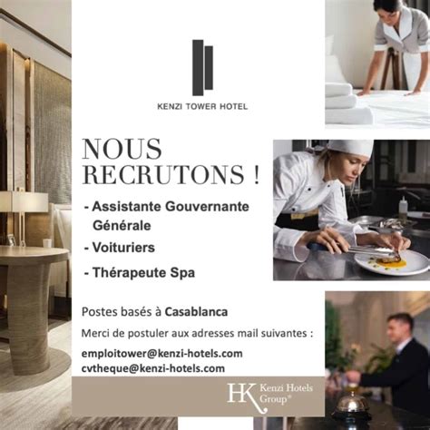 Kenzi Tower Hôtel Recrute Pour Divers Postes Job Maghrib