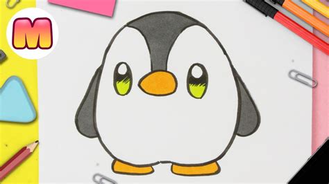 COMO DIBUJAR UN PINGÜINO KAWAII PASO A PASO Dibujando un pingüino