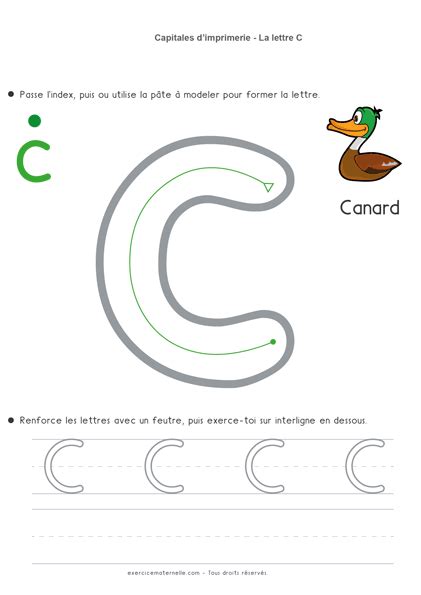 Écrire les lettres en capitales MS Écriture Maternelle à imprimer