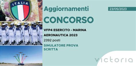 CONCORSO 2392 VFP4 ESERCITO MARINA AERONAUTICA 2023 SIMULATORE PROVA