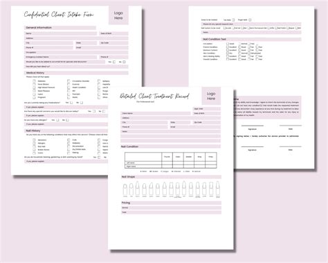 Nail Salon Waiver Form Nail Consultation Form Nail Consent Etsy