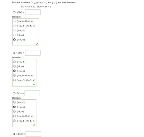 solved find the functions f g g f f f and g g and