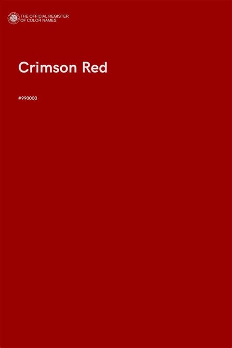 Crimson Red Color Name Of Hex 990000 Pantone Red Pantone Colour
