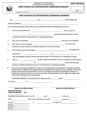 Affidavit Of Legitimation Philippines