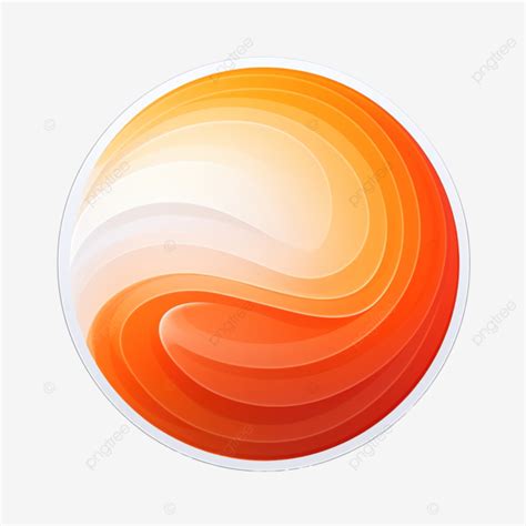 Botón De Círculo Ondulado Degradado Naranja Círculo Ondulado PNG