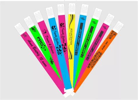 100 Pulseira Identificação Personalizada Balada Neon Festa