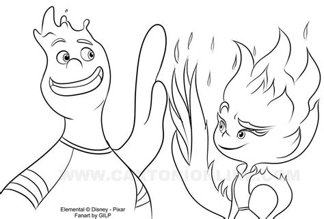 Desenho De Ember Wade De Elemental Disney Pixar Para Colorir