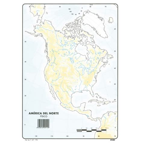 Mapa Mudo America Norte Fisico Papeler A Tetuan