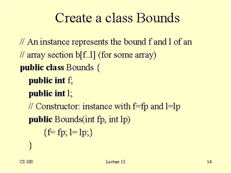 create a class bounds