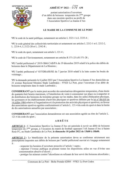 Modele Arrete Debit De Boissons Temporaire