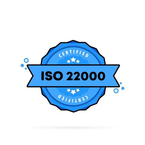 Carimbo iso 22000 ícone do emblema iso 22000 logotipo do crachá