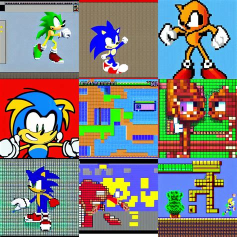 Sonic Pixel Art Game Maker Stable Diffusion